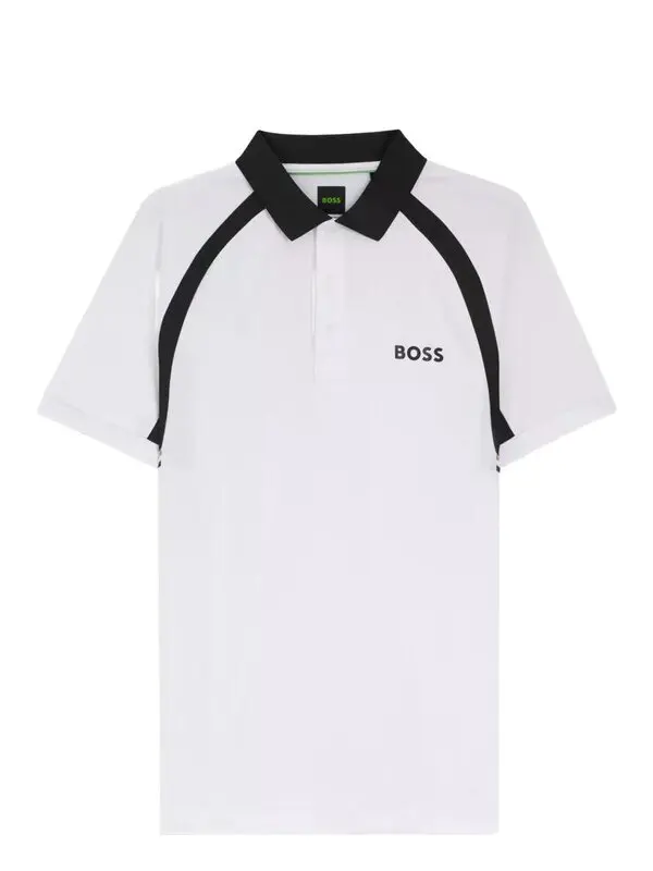 BOSS Active Quick-dry Slim-fit Polo Shirt With Four-way Stretch - White