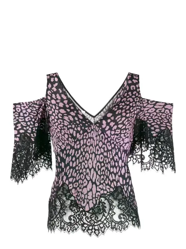 Alexander McQueen Cold-shoulder Printed Top - Pink