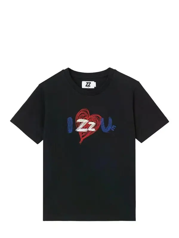 Izzue Heart Graphic T-shirt - Black