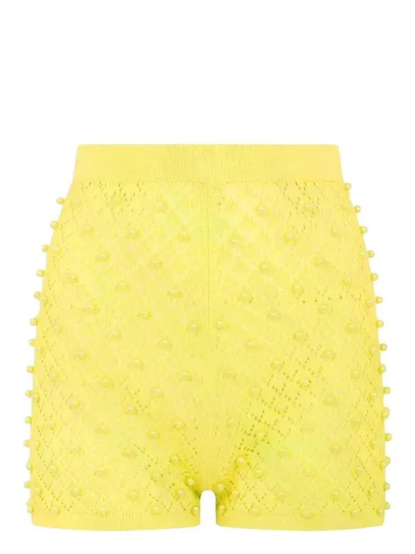 David Koma Embellished High-waisted Shorts - Yellow