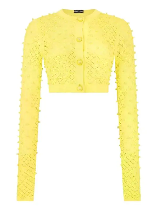 David Koma Button Embellished Cardigan - Yellow