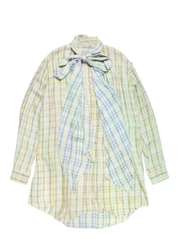 Acne Studios Plaid Asymmetric Shirt - Neutrals