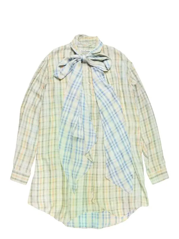 Acne Studios Plaid Asymmetric Shirt - Neutrals