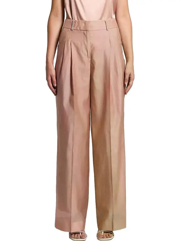 Peserico Pleated Wide Leg Trousers - Pink