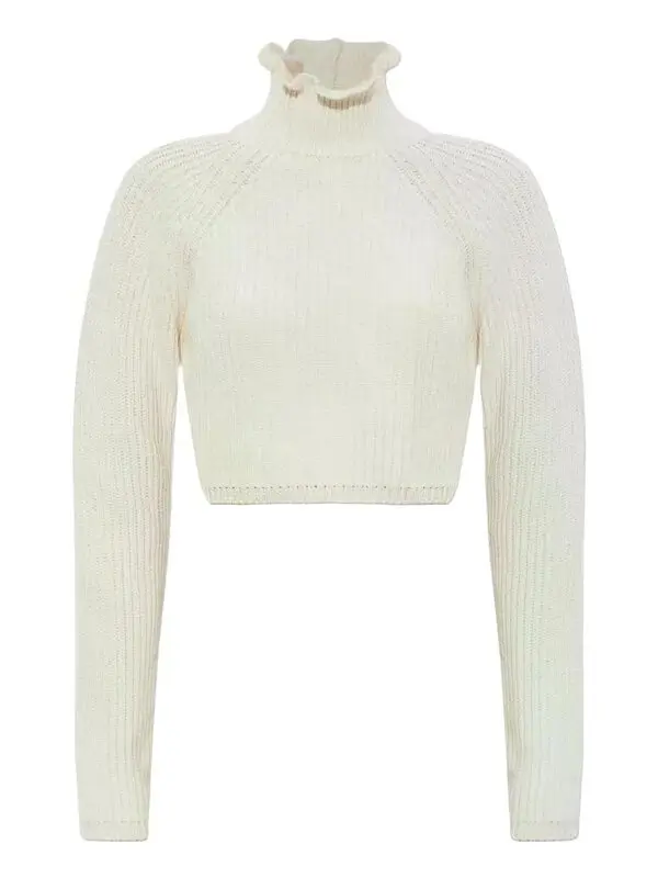 Max Mara Ruffled-neck Sweater - Neutrals