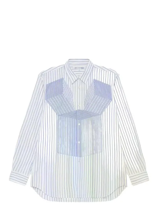 Comme Des Garçons Striped Panelled Shirt - White