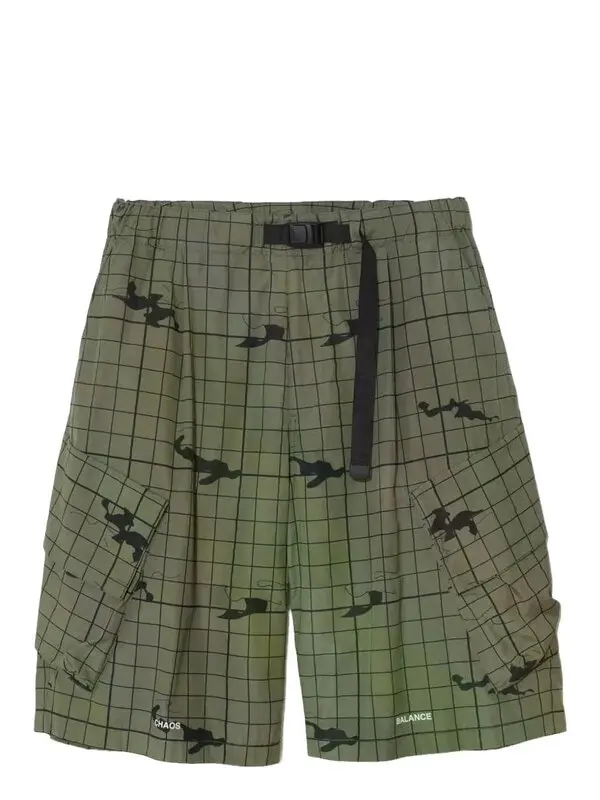 UNDERCOVERISM Camouflage Grid Shorts - Green