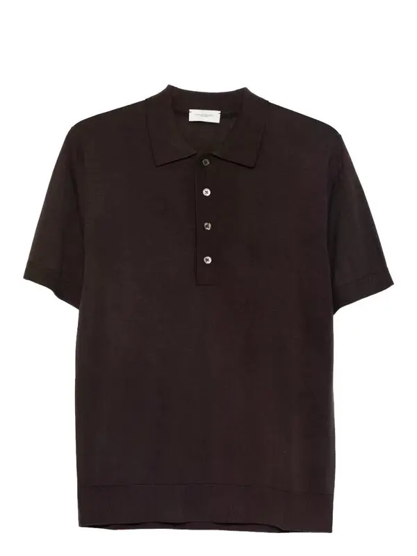 PAOLO PECORA Buttoned Polo Shirt - Brown