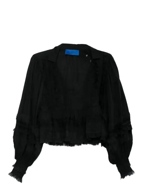 MES DEMOISELLES Melody Ruffled Shirt - Black