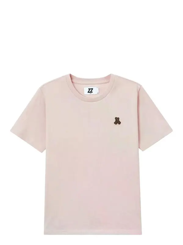 Izzue Crew-neck T-shirt With Teddy Patch - Pink