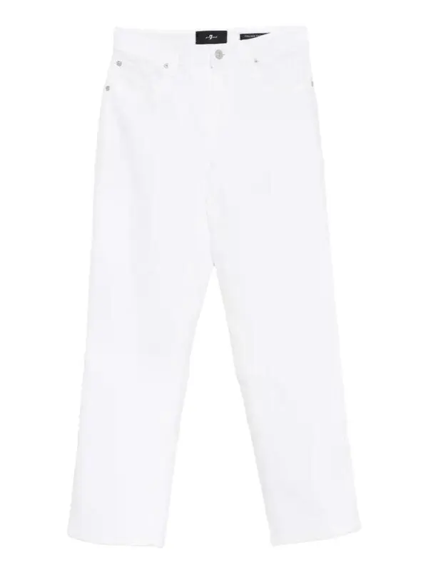 7 For All Mankind Cotton Trousers - Neutrals