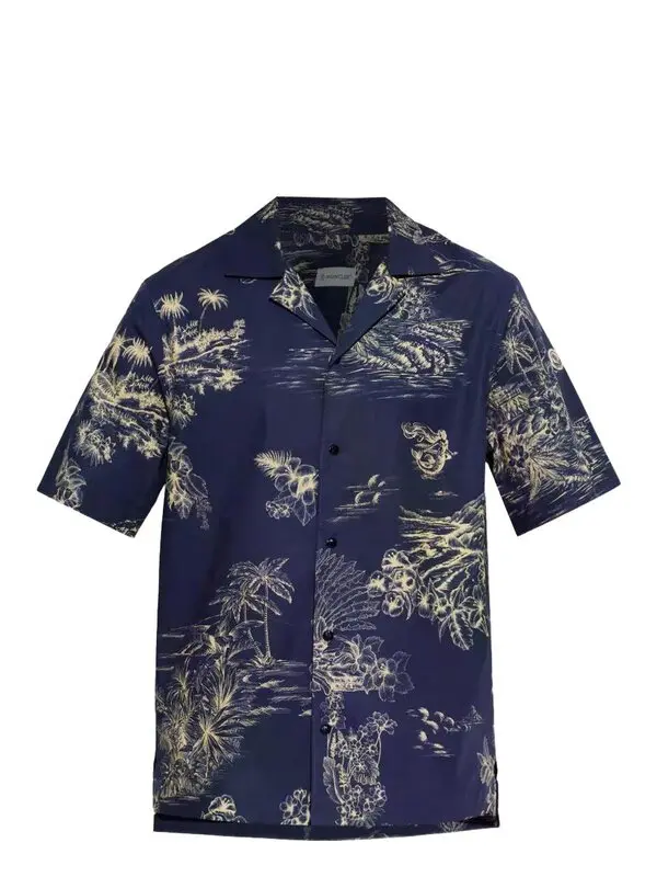 Moncler Island-print Shirt - Blue