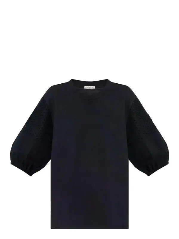 Moncler Perforated Puff-sleeve T-shirt - Blue