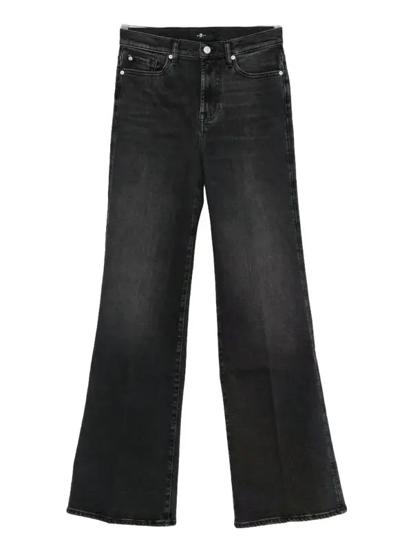 7 For All Mankind Flared Trousers - Black