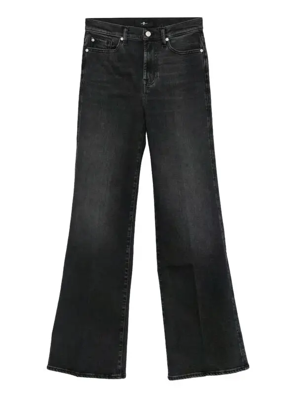 7 For All Mankind Flared Trousers - Black