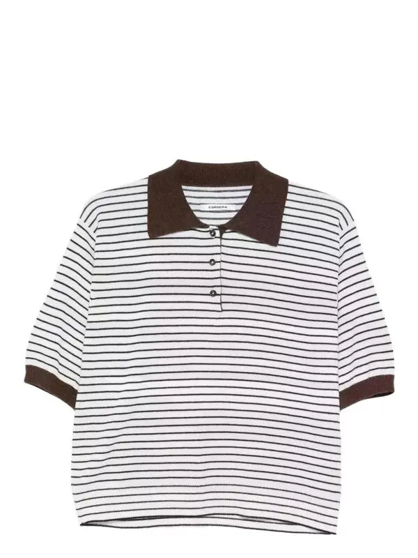 CORDERA Striped Polo Shirt - White