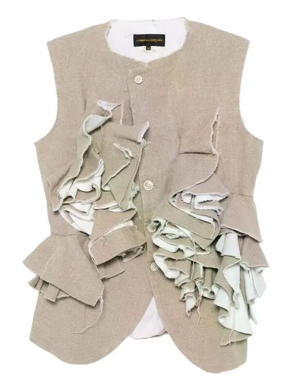 Comme Des Garçons Ruffled Waistcoat - Neutrals