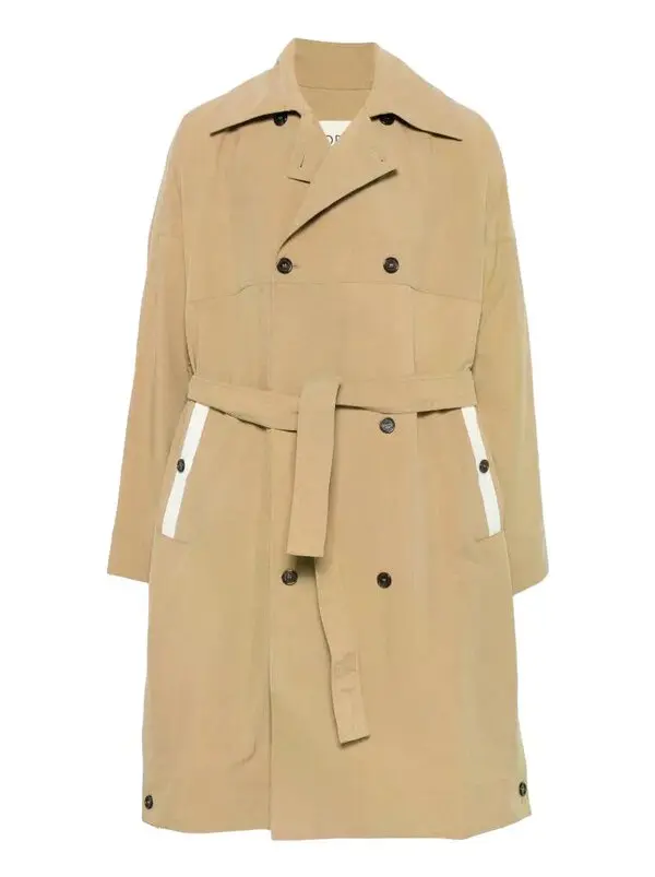 MORDECAI Double-breasted Belted Trench Coat - Green