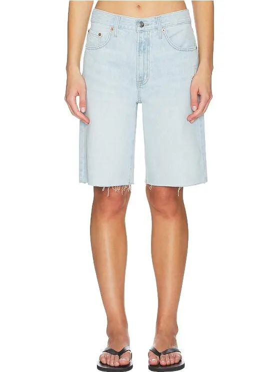 PISTOLA Nolan Relaxed Straight Cut Off Shorts - Blue