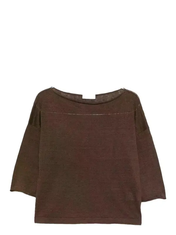 ROBERTO COLLINA Boat Neck Knitwear - Brown