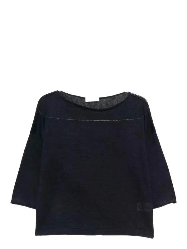 ROBERTO COLLINA Boat Neck Jumper - Blue