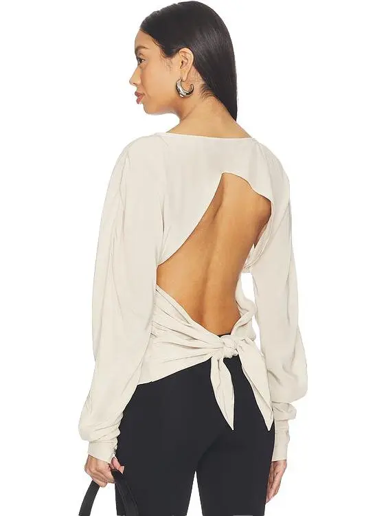 EAVES X Jasmine Tookes Amari Open Back Top - Beige