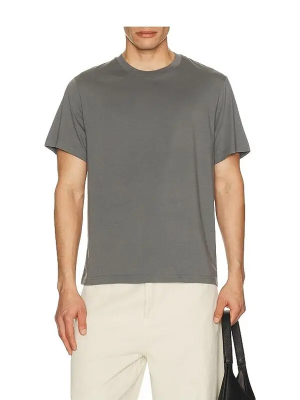 FRAME Short Sleeve Light Cotton Tee In . Also - Grey
