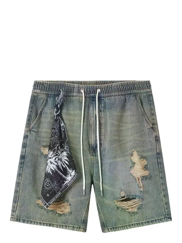 MUSIUM DIV. Distressed Denim Shorts - Blue