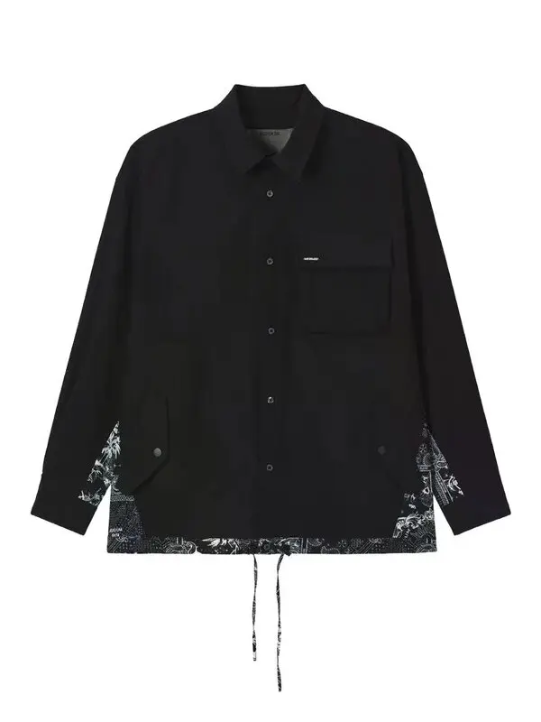 MUSIUM DIV. Paisley Panel Pocket Shirt - Black