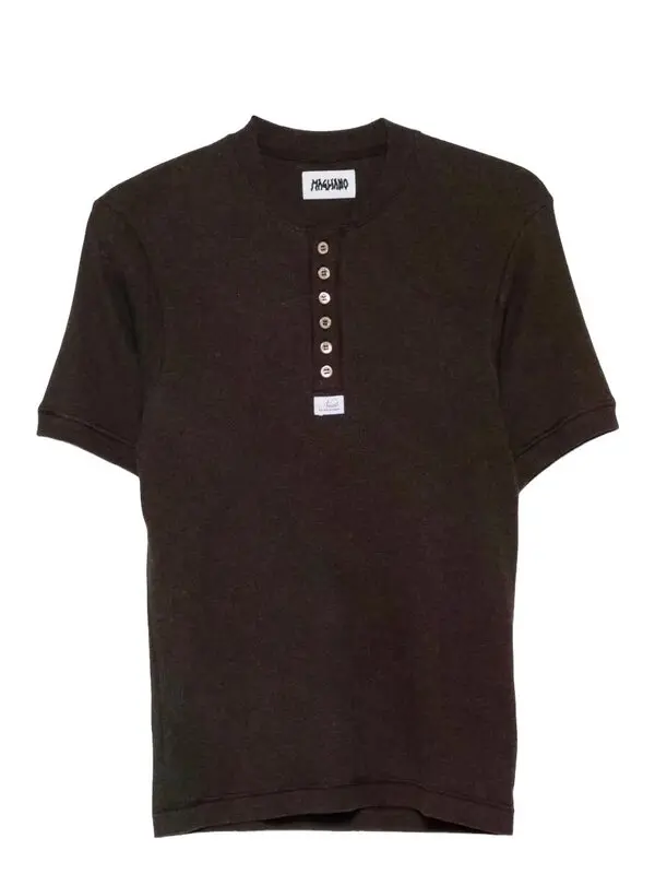 MAGLIANO Nudo Serafino Ribbed T-shirt - Brown