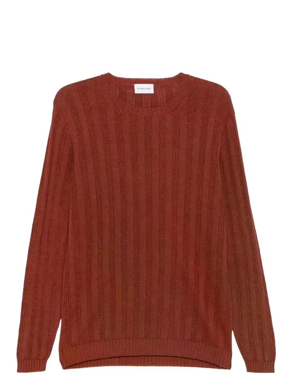 SCAGLIONE Striped Crewneck Sweater - Brown
