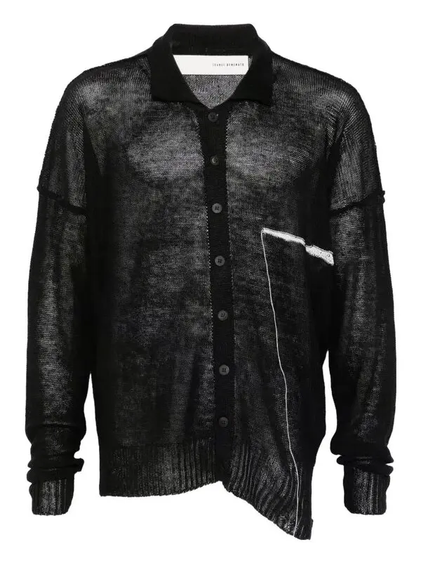 Isabel Benenato Button Knitted Shirt - Black