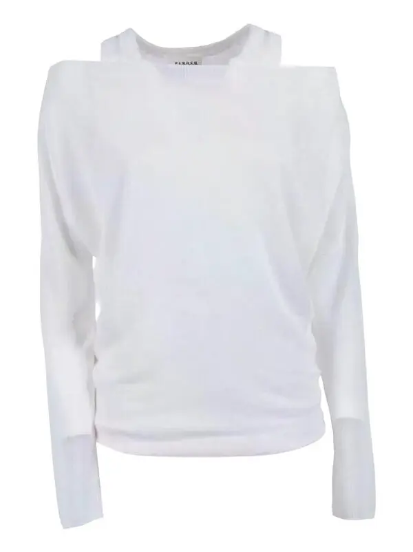 P.a.r.o.s.h Cut-out Long-sleeve Top - White