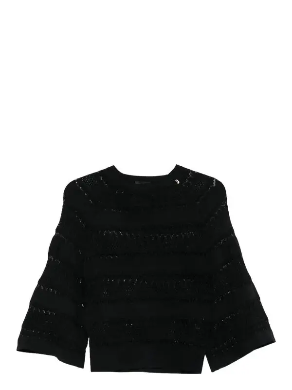 Liu Jo Crochet Knit Top - Black