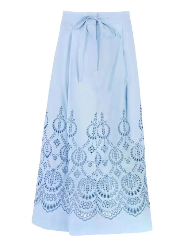 P.a.r.o.s.h Embroidery A-line Skirt - Blue