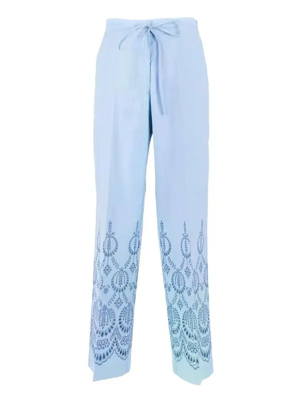 P.a.r.o.s.h Embroidered Drawstring Trousers - Blue