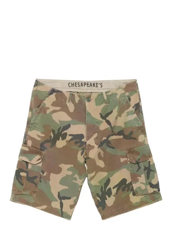 CHESAPEAKE'S Camo Cargo Shorts - Brown