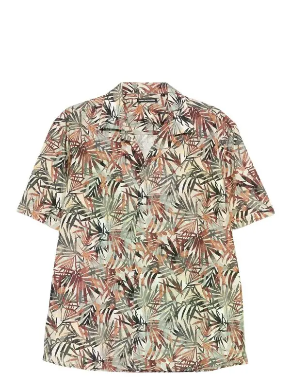 DANIELE ALESSANDRINI Leaf-print Shirt - Neutrals