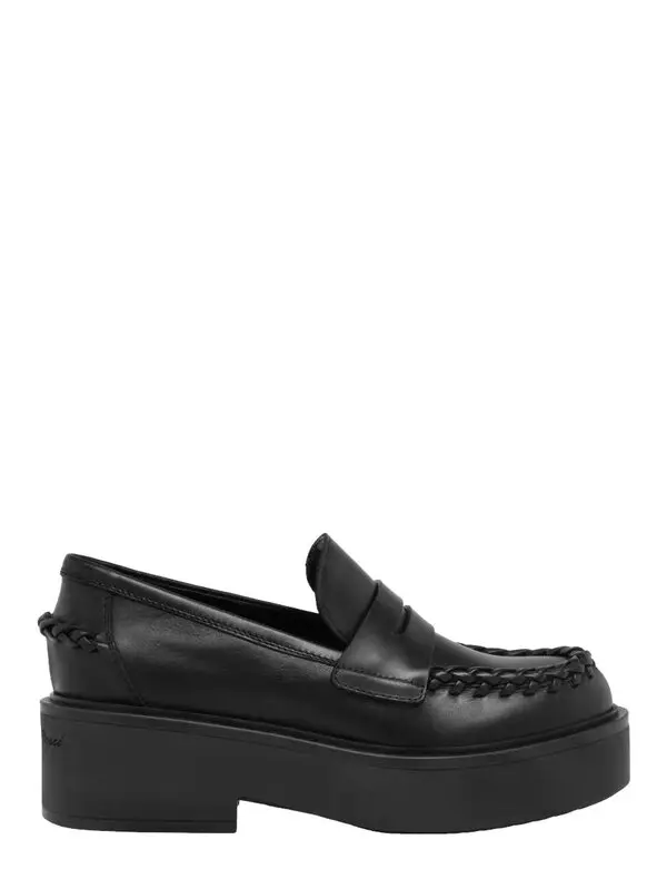 GIANVITO ROSSI Yuna Braided Loafers - Black
