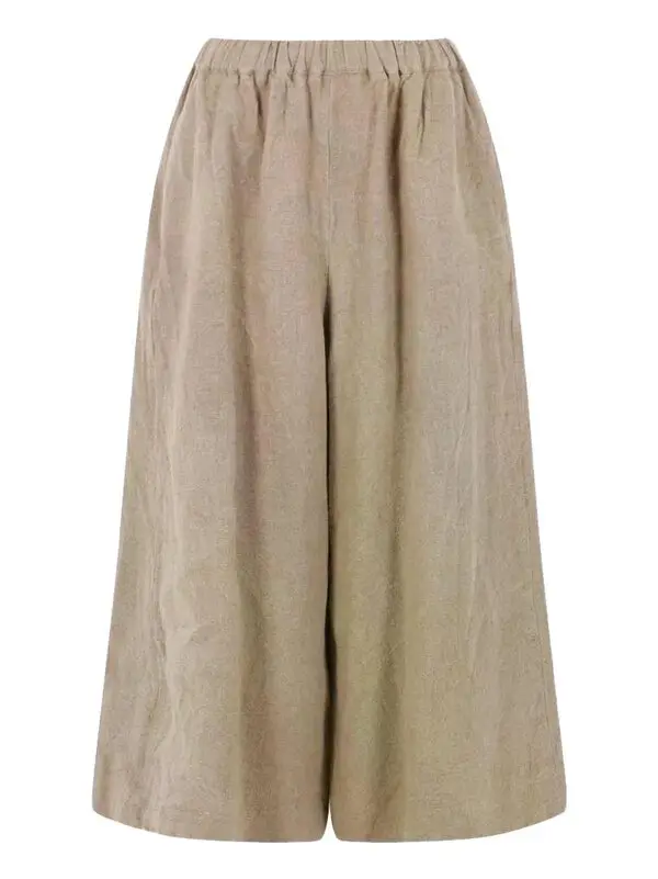 Comme Des Garçons Elasticated-waist Linen Trousers - Neutrals