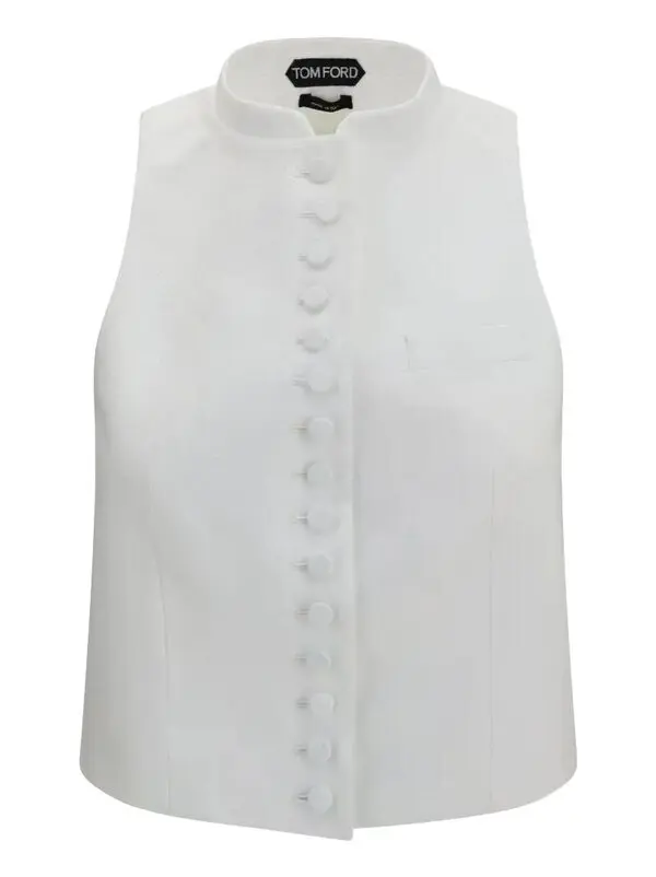 TOM FORD Buttoned Cotton Waistcoat - White