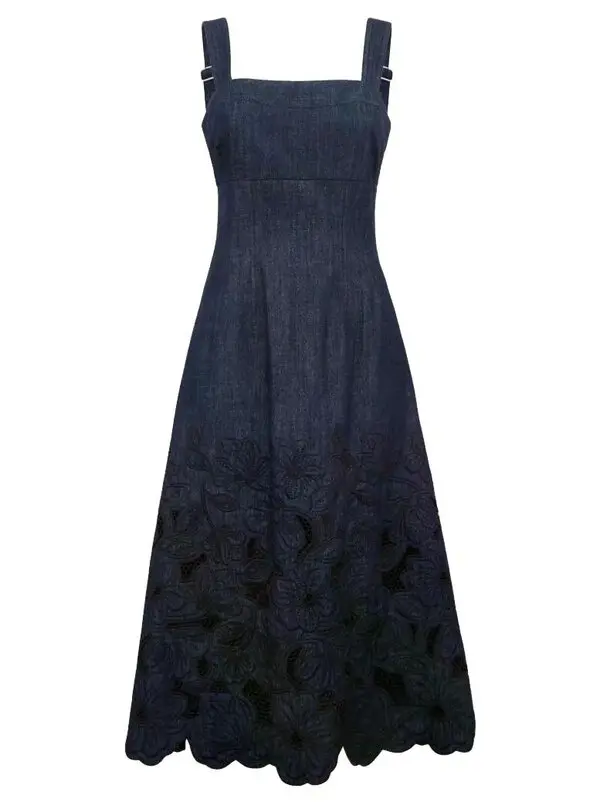Veronica Beard Rosaura Floral-lace Midi Dress - Blue