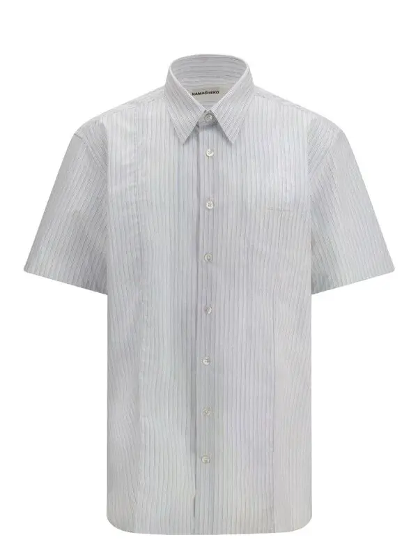 NAMACHEKO Cordelia Striped Short-sleeves Shirt - White