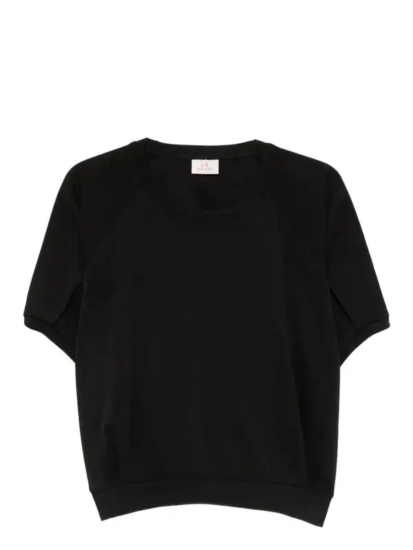 DEHA Short-sleeve T-shirt With Pleated Detailing - Black
