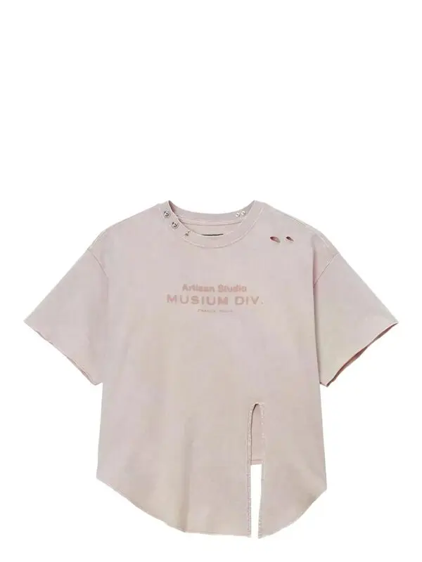 MUSIUM DIV. Distressed Relaxed-fit T-shirt - Pink