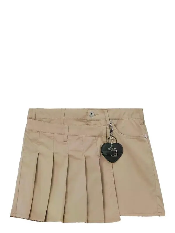 MUSIUM DIV. Pleated Heart-charm Shorts - Neutrals