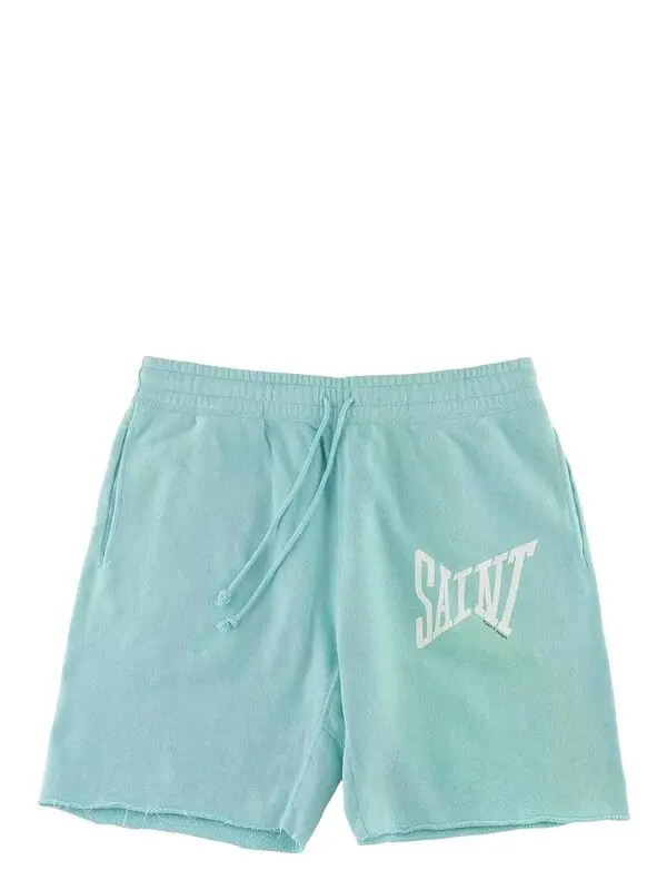 SAINT MXXXXXX Drawstring Raw-hem Shorts - Blue