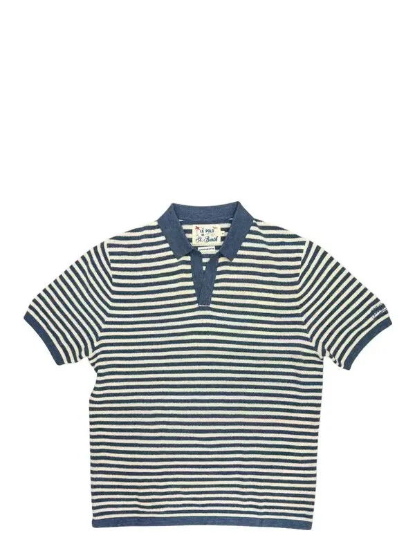 MC2 SAINT BARTH Sloan Stripes Cotton Striped Top - Blue