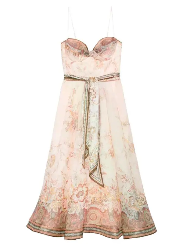 Zimmermann Paisley Tie Dress - Pink