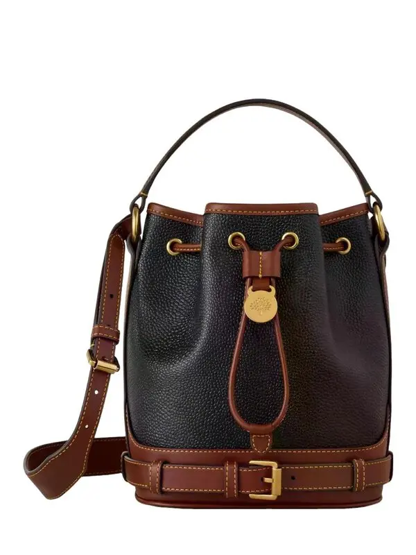 Mulberry Scotchgrain Bucket Bag With Buckle Detail - Black